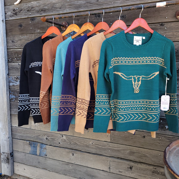 Cotton and Rye - Longhorn Sweater - Cinnamon - Allgood Custom Leather