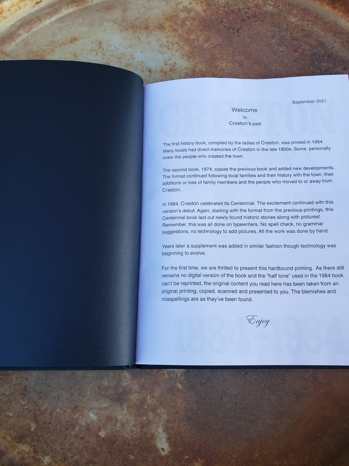 Creston Centennial History Book - Allgood Custom Leather