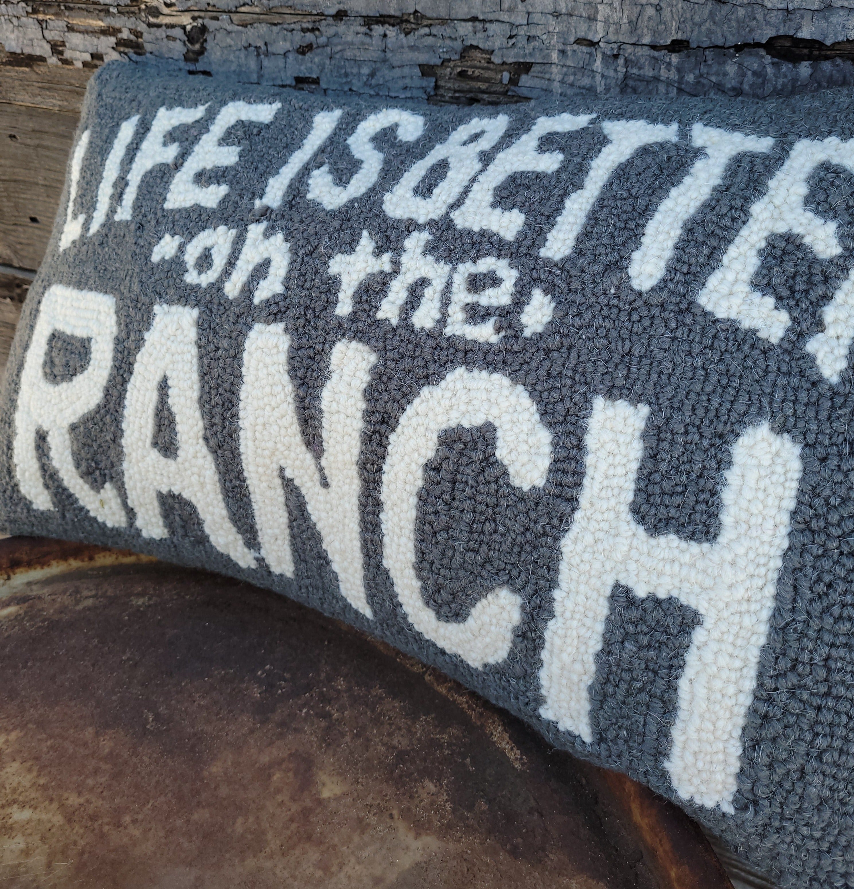 Pillow - Life is Better On the Ranch - Grey - 22x12 - Allgood Custom ...